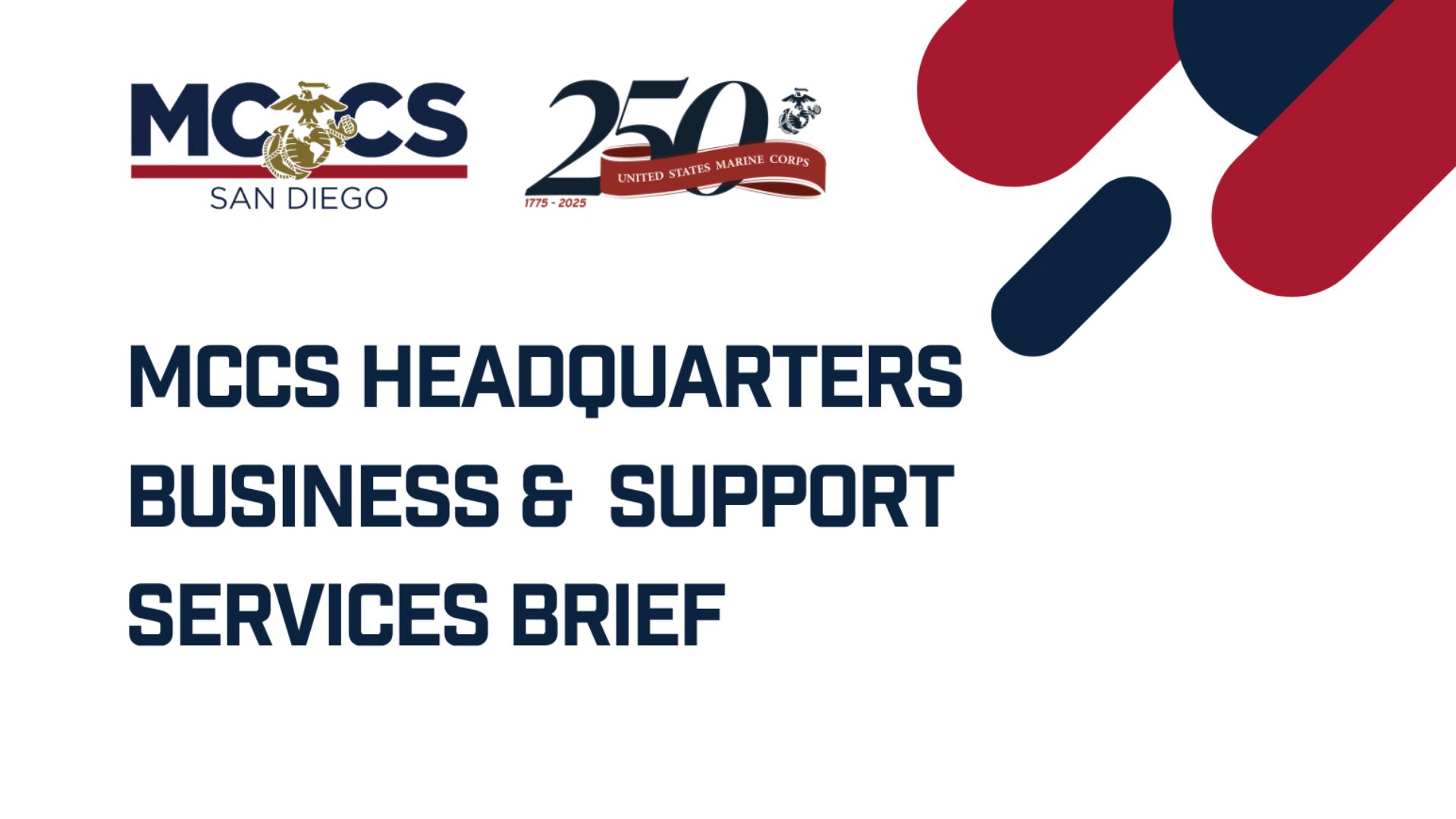 MCCS MCCS HQ - Business & Support Services Brief